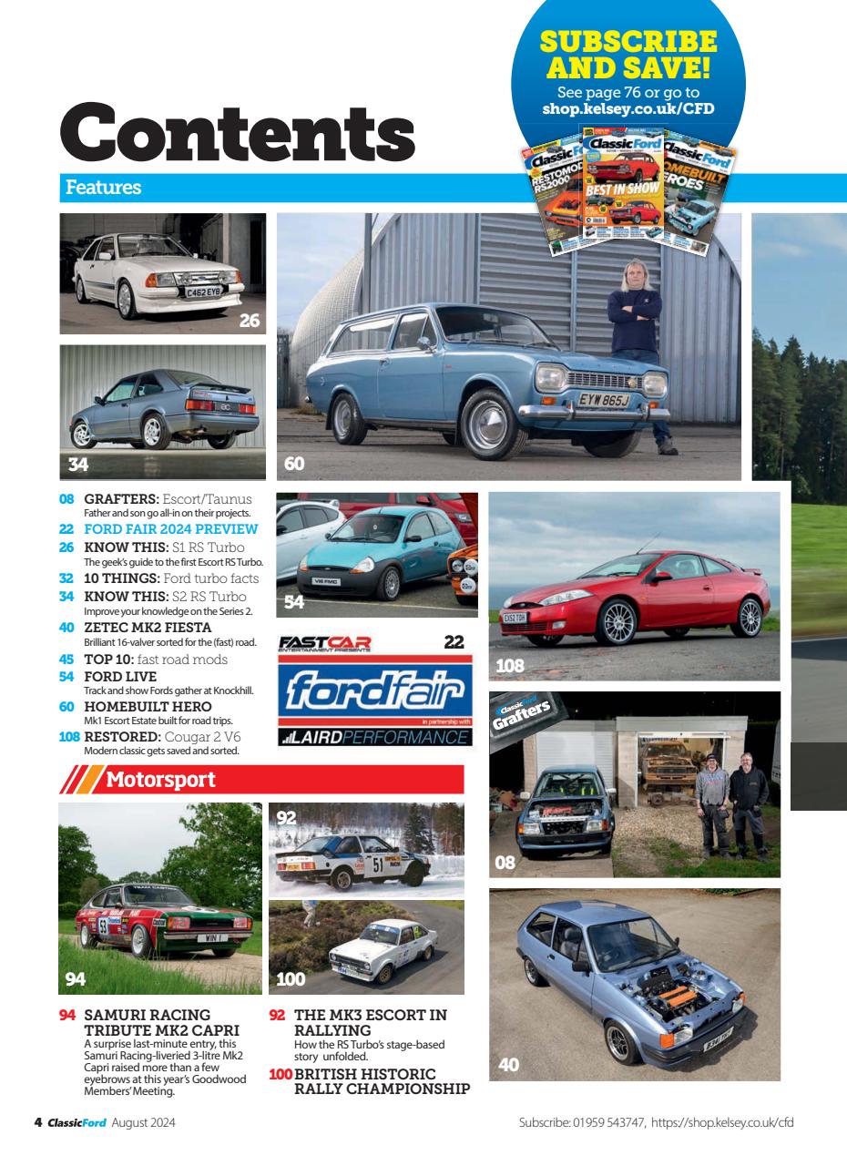 Classic Ford Magazine Subscriptions and Aug-24 Issue