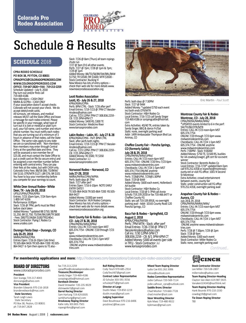 Rodeo Life Magazine - RN August 1st, 2018 Back Issue