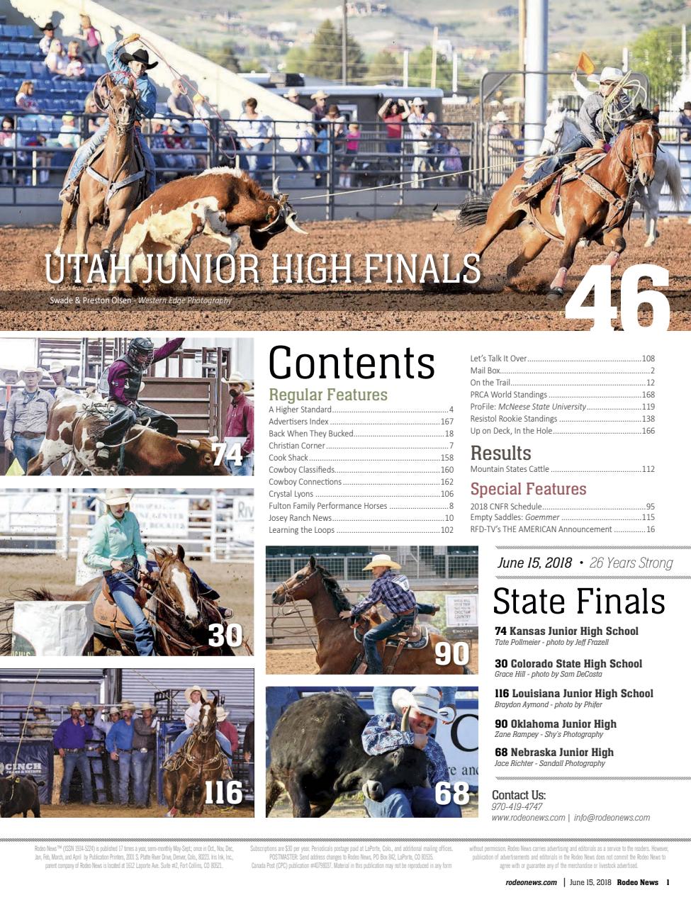 Rodeo Life Magazine - RN June 15th, 2018 Back Issue