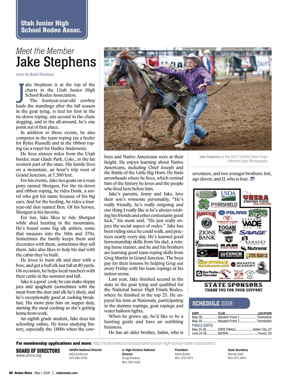Rodeo Life Magazine - RN May 1st, 2018 Back Issue