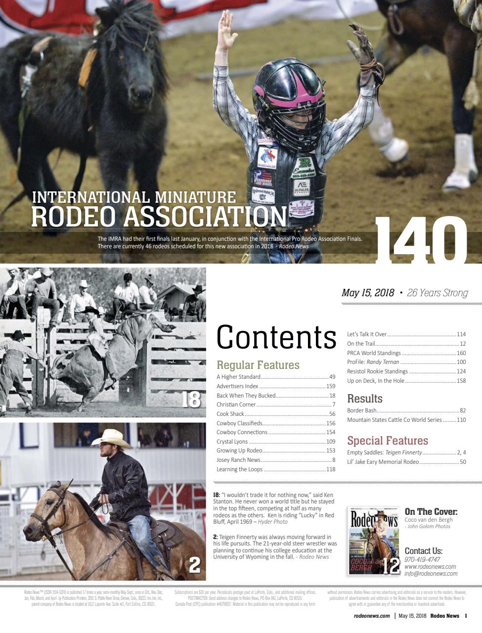 Rodeo Life Magazine - RN May 15th, 2018 Back Issue