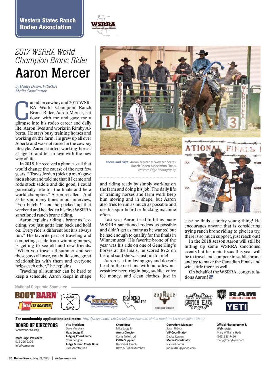Rodeo Life Magazine - RN May 15th, 2018 Back Issue