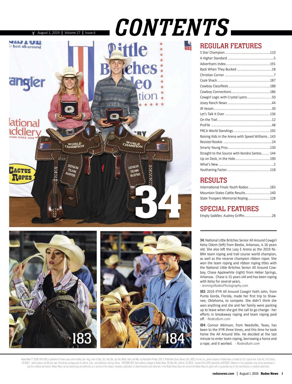 Rodeo Life Magazine - RN August 1st, 2019 Back Issue