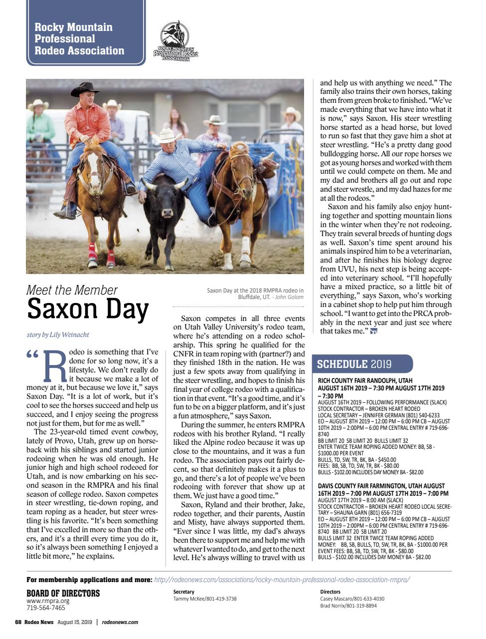 Rodeo Life Magazine - RN August 15th, 2019 Back Issue