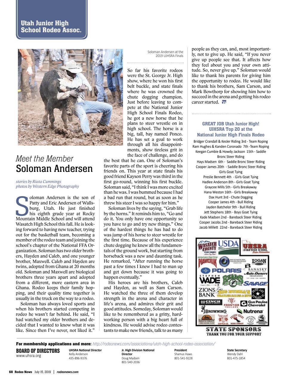 Rodeo Life Magazine - RN July 15th, 2019 Back Issue