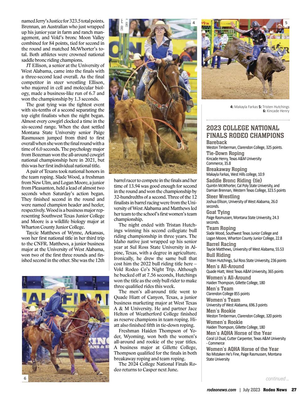 Rodeo Life Magazine - RN July 2023 Back Issue