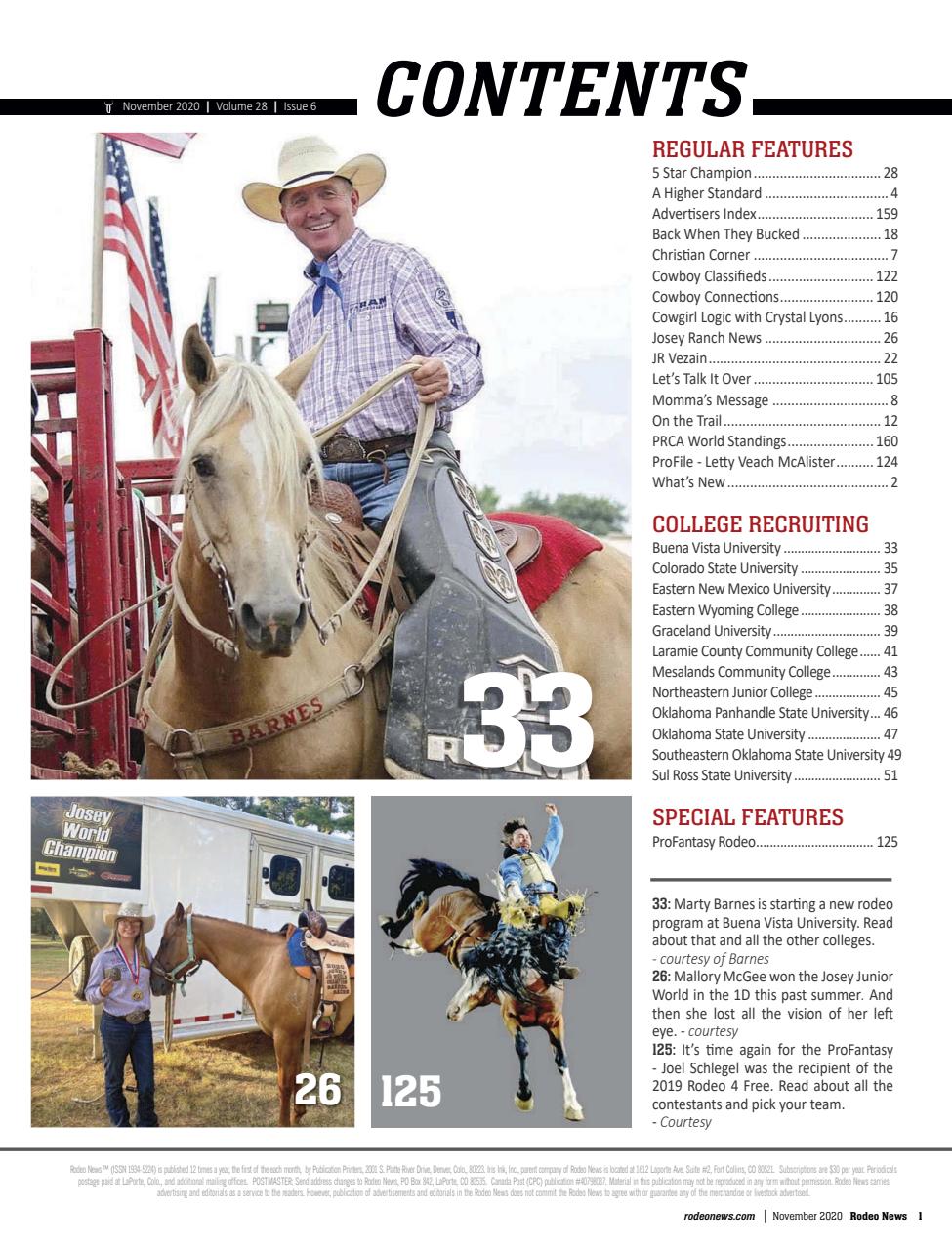 Rodeo Life Magazine - RN November 2020 Back Issue