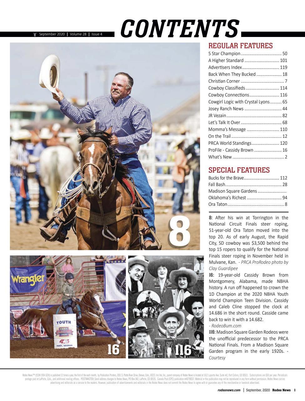Rodeo Life Magazine - RN September 2020 Back Issue