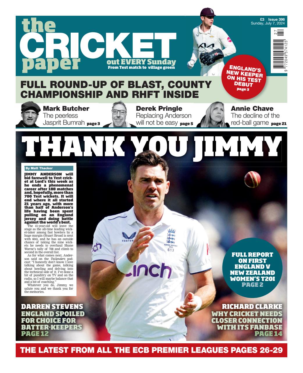The Cricket Paper Magazine - 7th July 2024 Back Issue