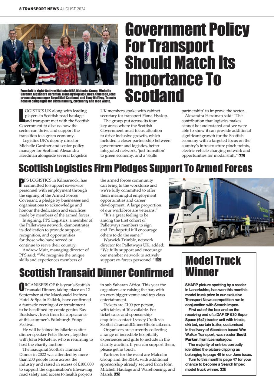 Transport News Magazine - Transport News August 2024 Edizione posteriore