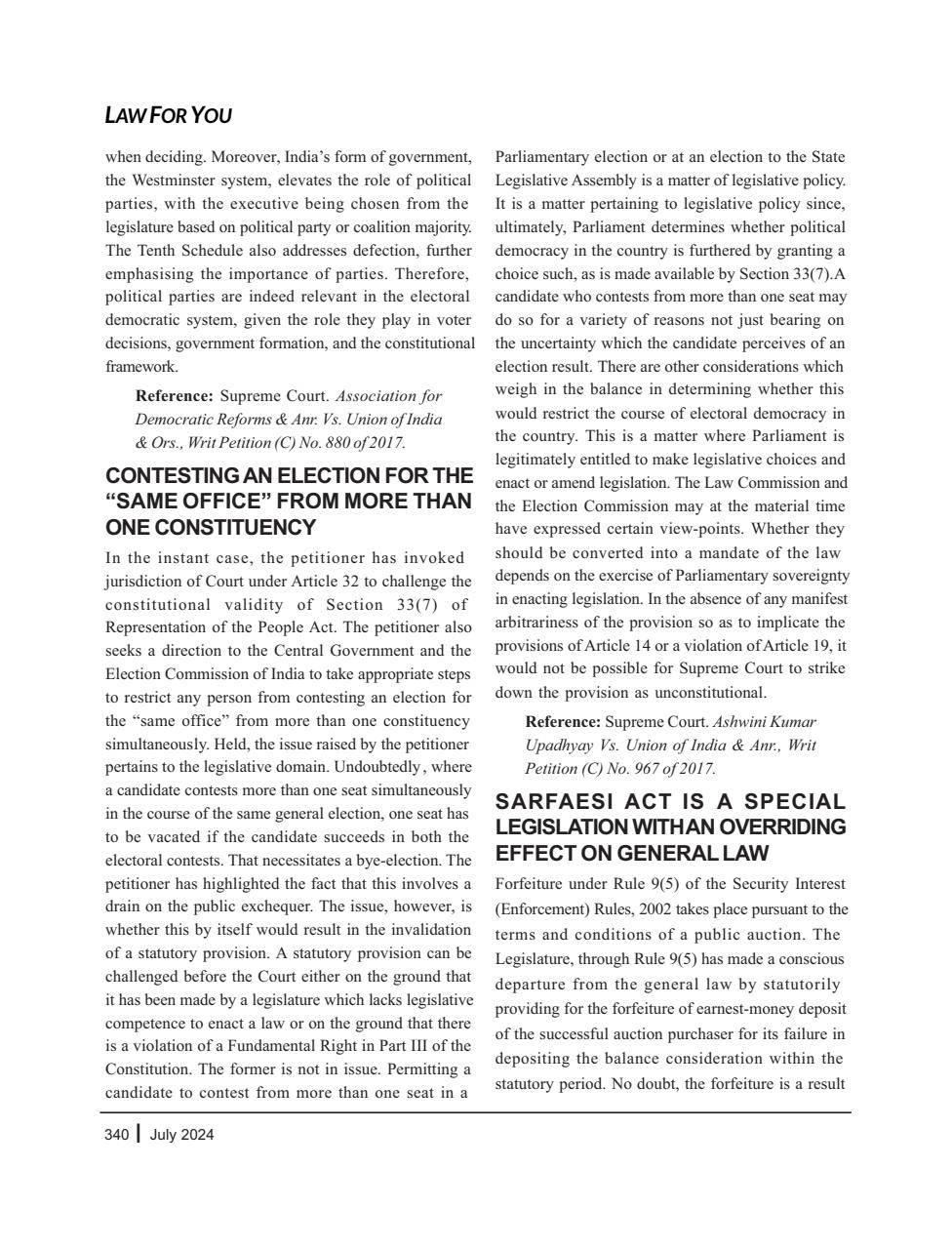 Lawteller – A Legal Awareness Magazine - July 2024 Back Issue