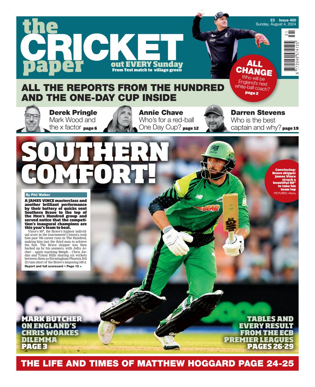The Cricket Paper Magazine - 4th August 2024 Back Issue