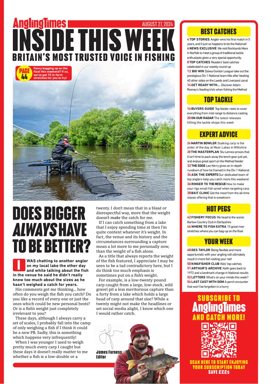 Angling Times Magazine Subscriptions and 27-Aug-2024 Issue