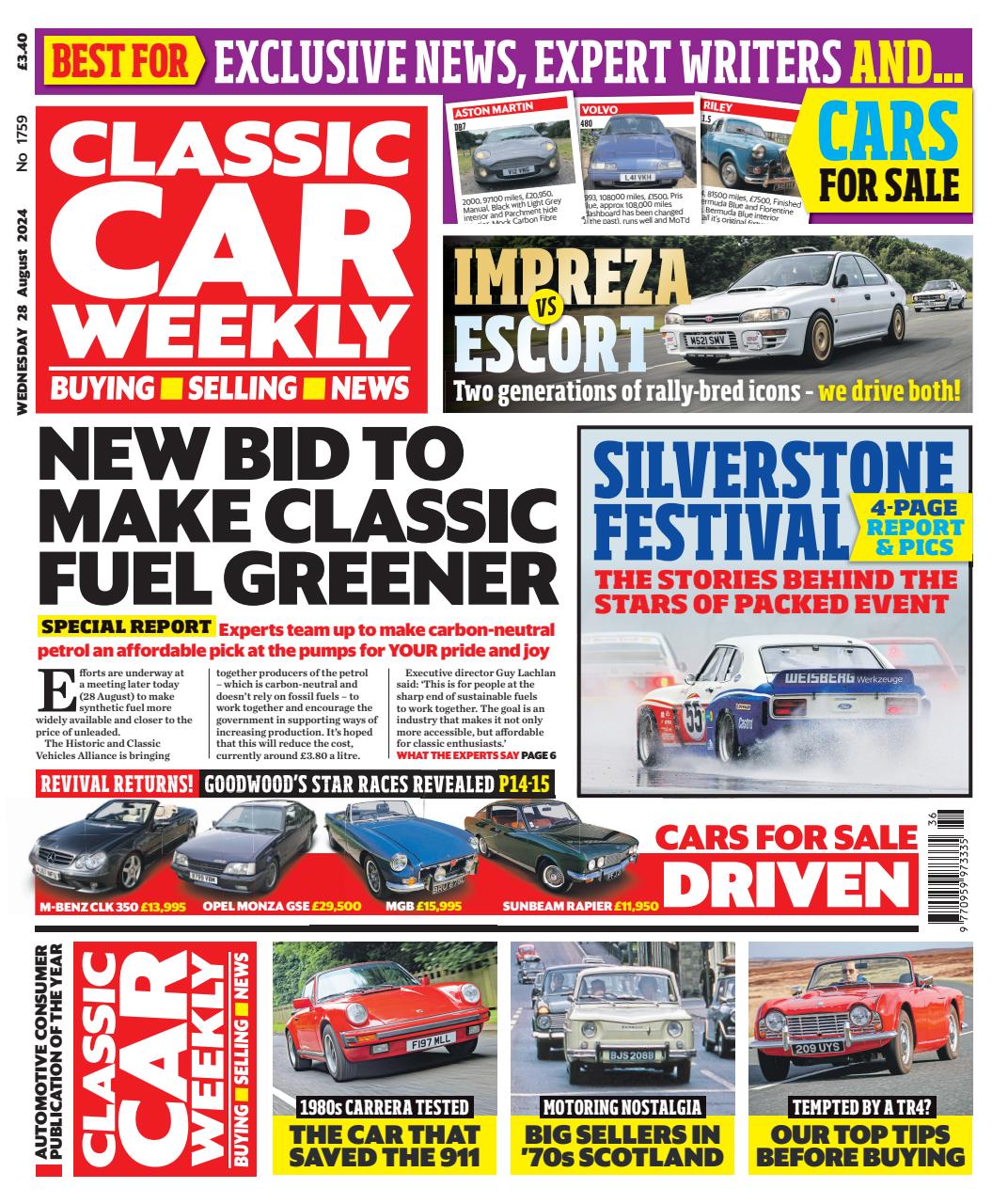 Classic Car Weekly Magazine - 28-Aug-2024 Back Issue