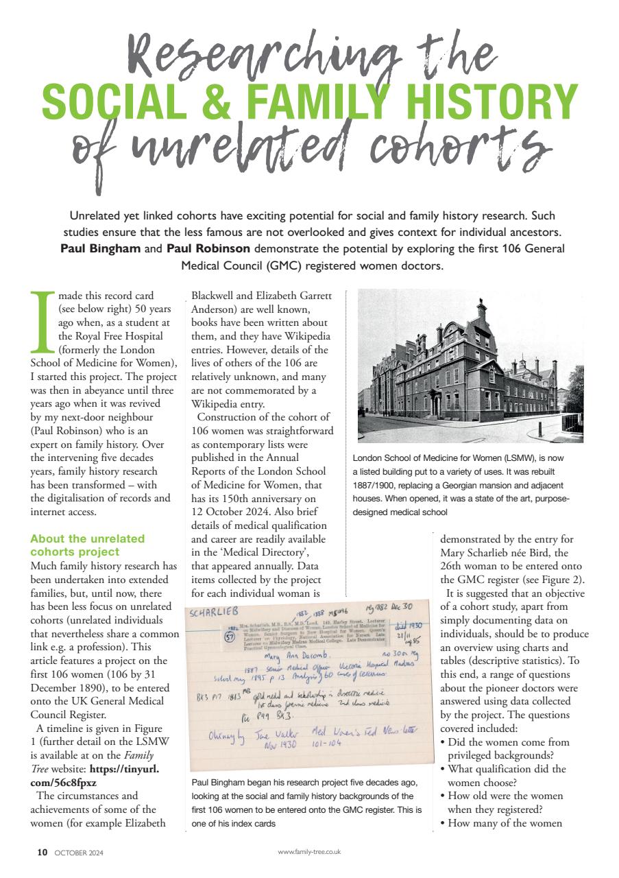 Family Tree Magazine Subscriptions and October 2024 Issue