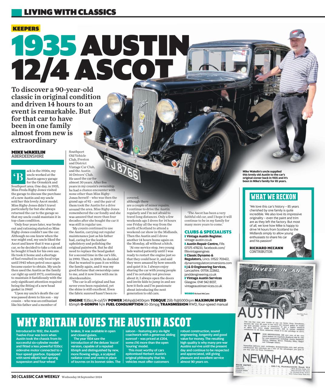 Classic Car Weekly Magazine - 18-Sep-2024 Back Issue