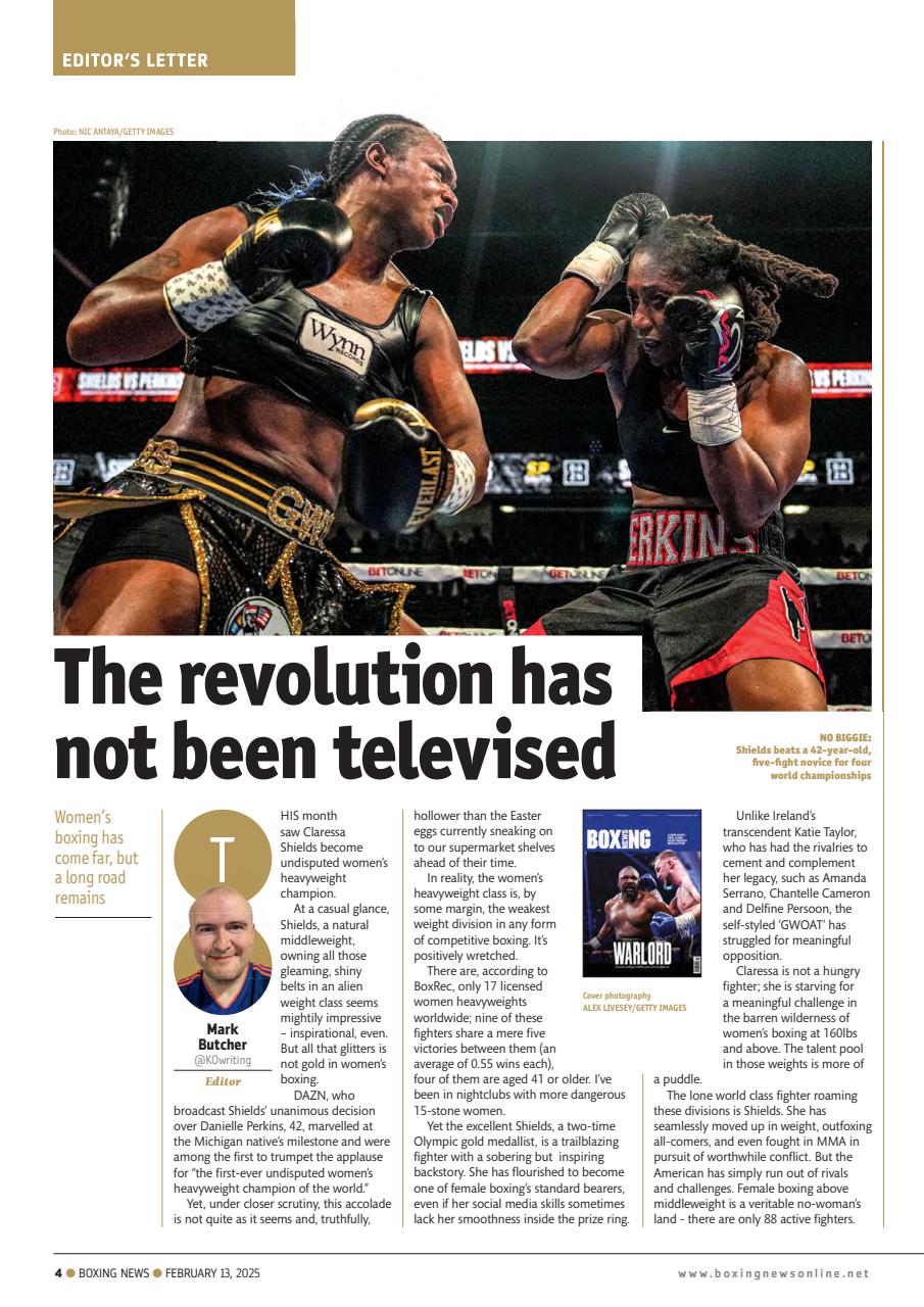 Boxing News Magazine Subscriptions and February 13 2025 Issue