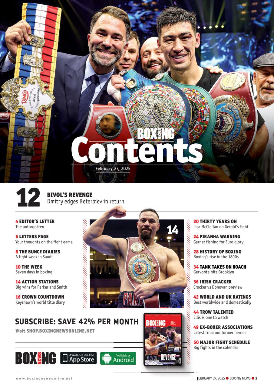 Boxing News Magazine Subscriptions and February 27 2025 Issue
