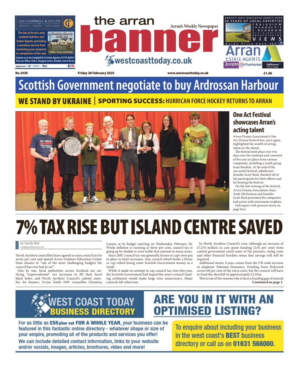 Arran Banner Magazine - Friday, February 28, 2025 Back Issue
