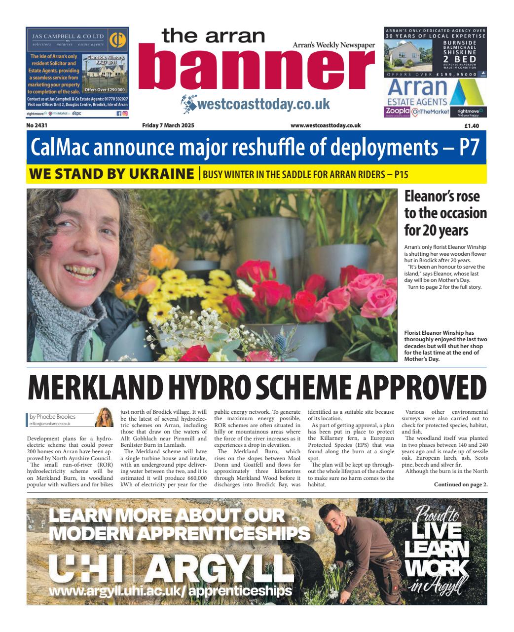 Arran Banner Magazine - Friday, March 07, 2025 Back Issue