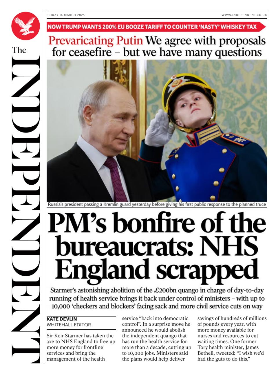 The Independent Daily Edition Newspaper - Friday, 14 March 2025 Edição ...