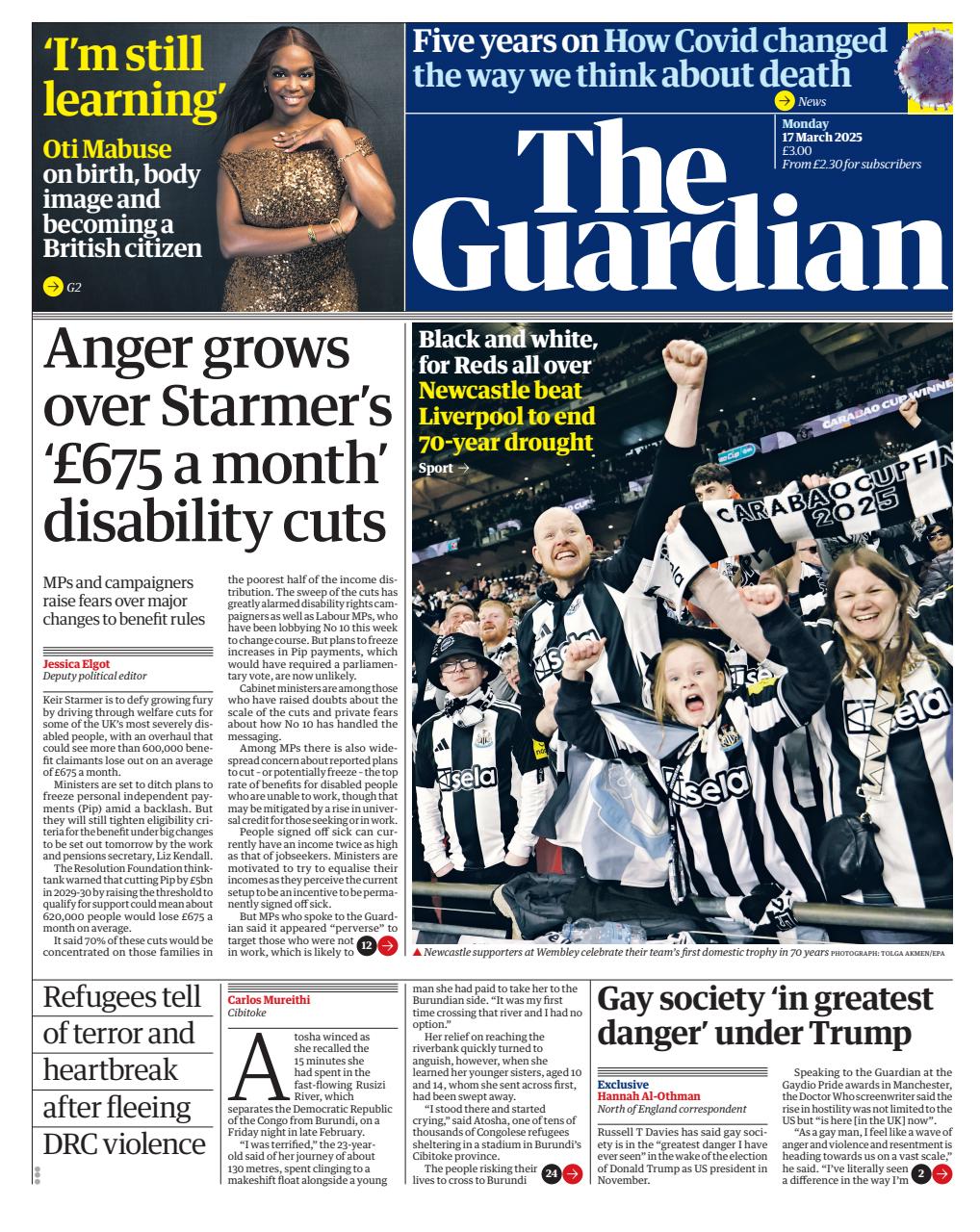 The Guardian Newspaper - Monday, 17 March 2025 Back Issue