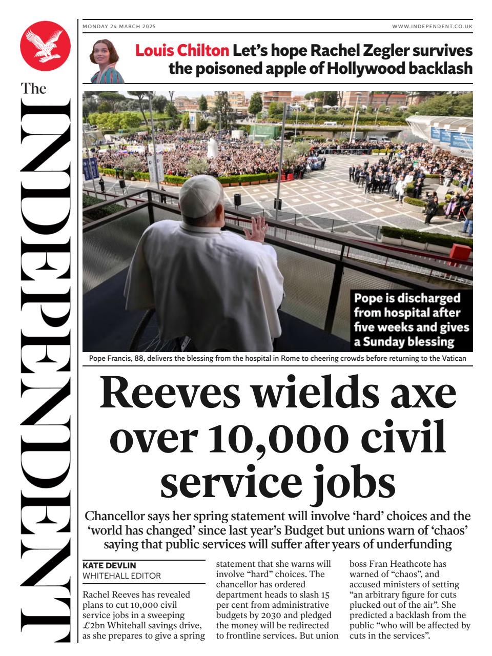 The Independent Daily Edition Newspaper - Monday, 24 March 2025 Back Issue