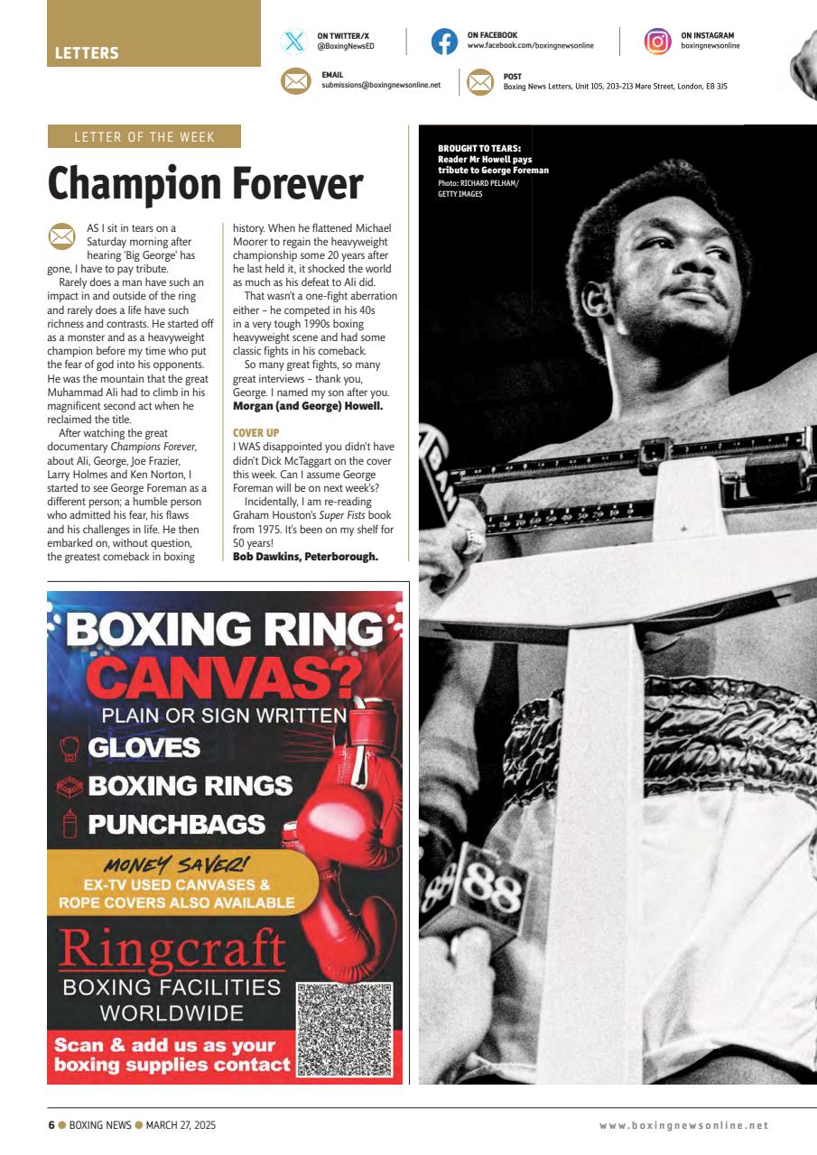 Boxing News Magazine Subscriptions and March 27 2025 Issue