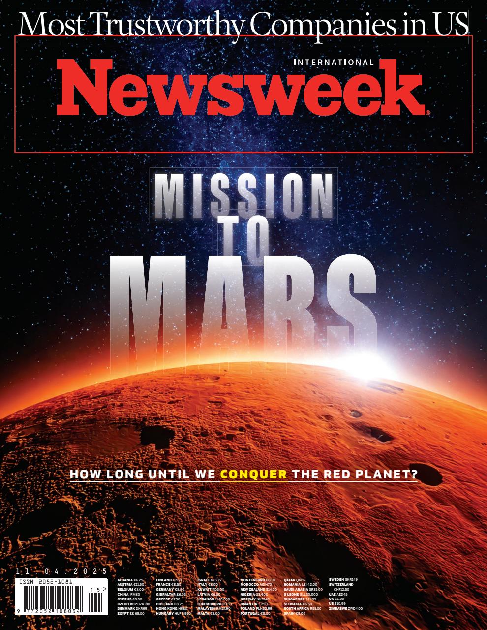 Newsweek International Magazine Subscriptions and 11-Apr-2025 Issue