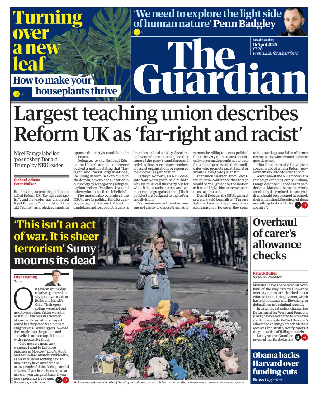 The Guardian Newspaper - Wednesday, 16 April 2025 Back Issue