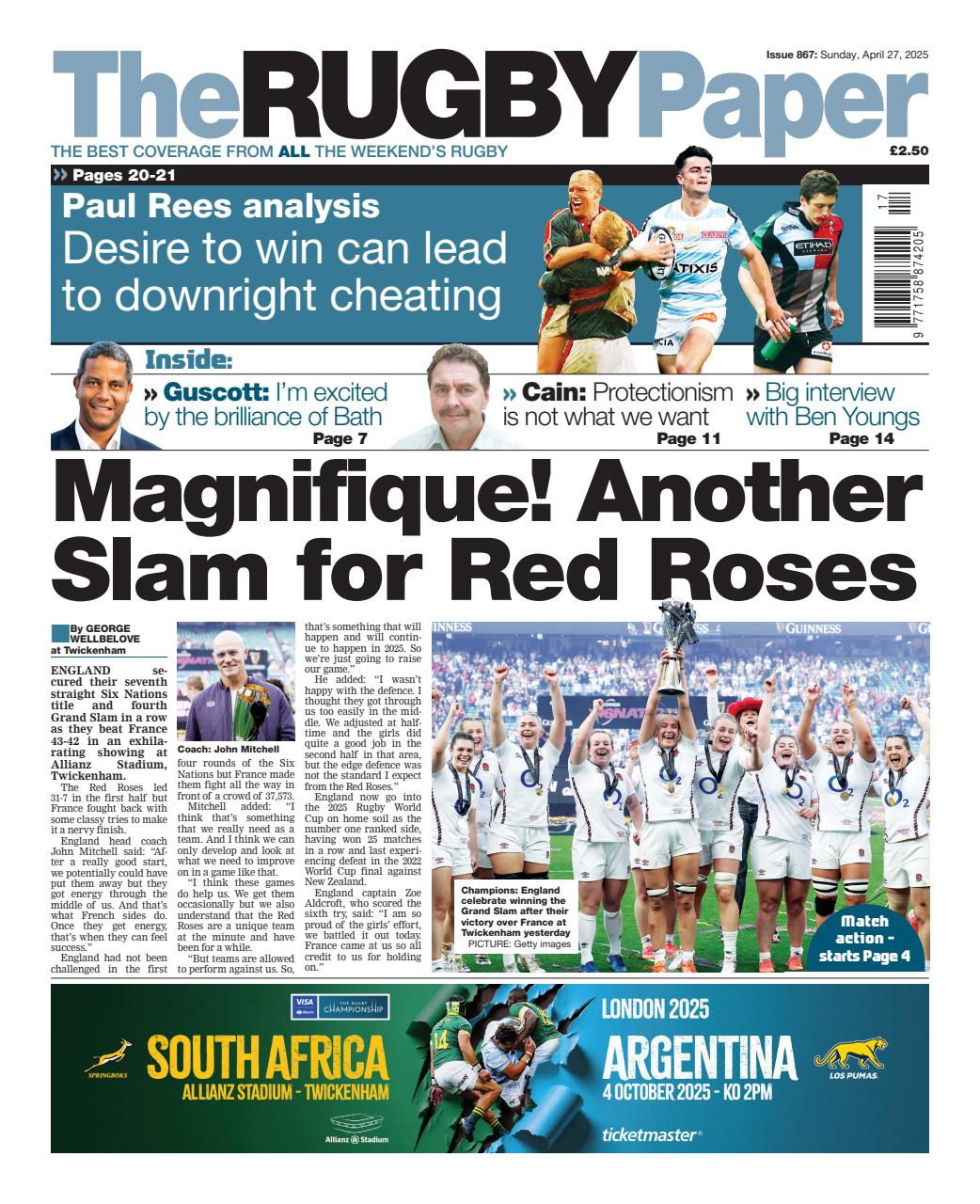 The Rugby Paper Magazine - 27th April 2025 Back Issue