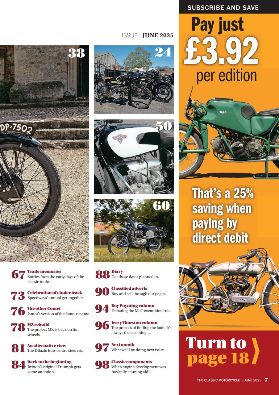 The Classic MotorCycle Magazine - June 2025 Back Issue