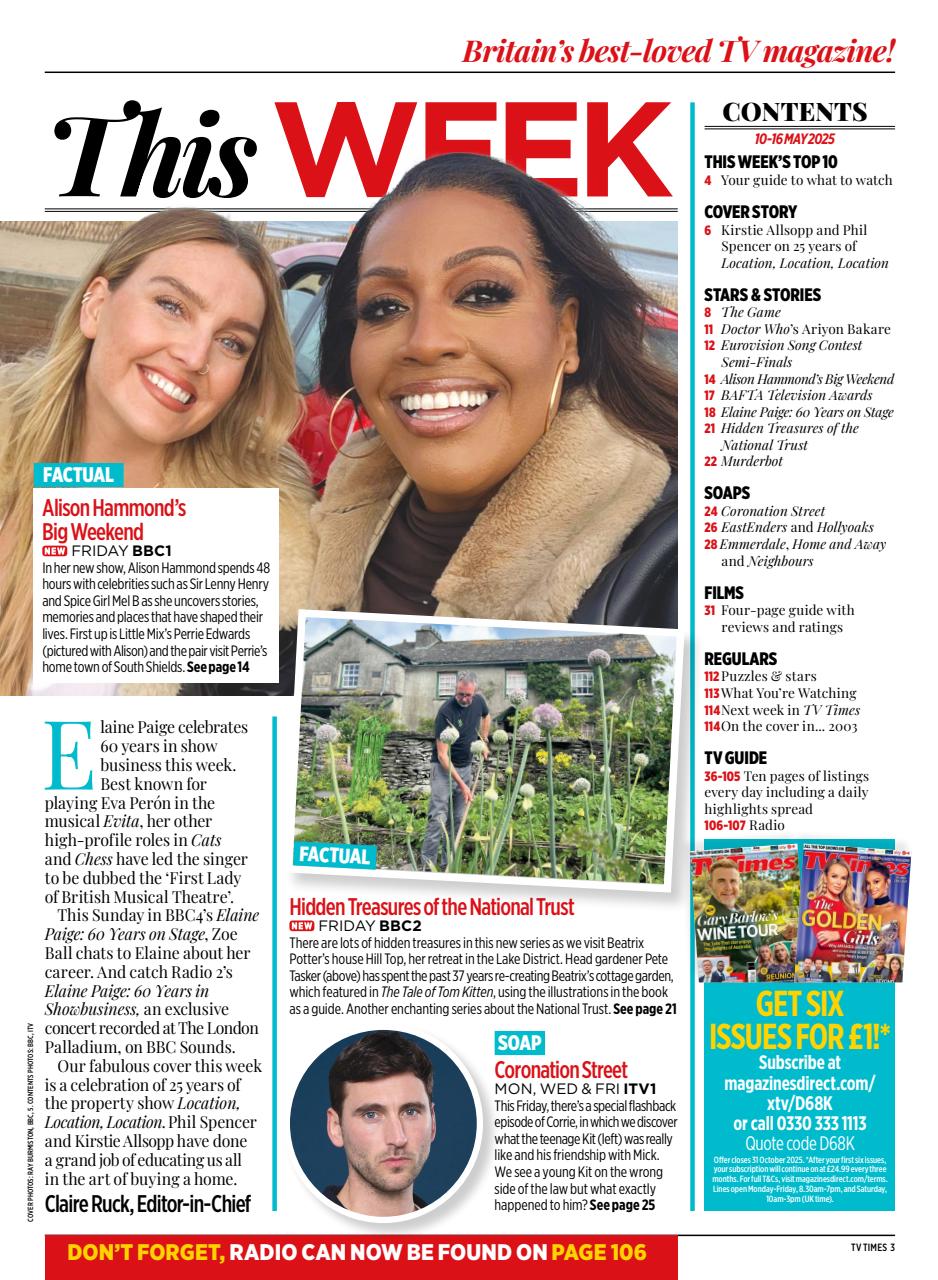 TV Times Magazine - 10 May 2025 Back Issue