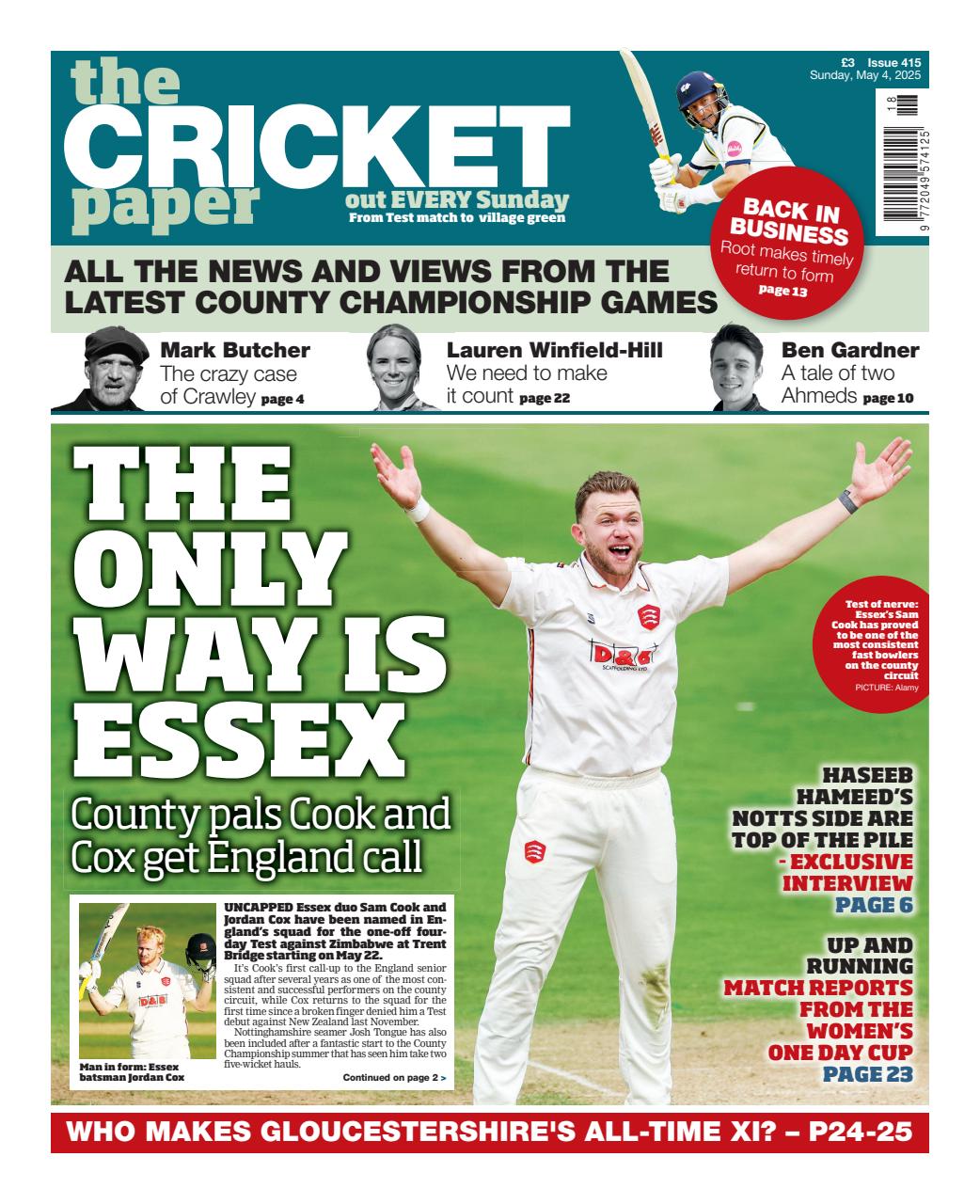 The Cricket Paper Magazine - 4th May 2025 Back Issue