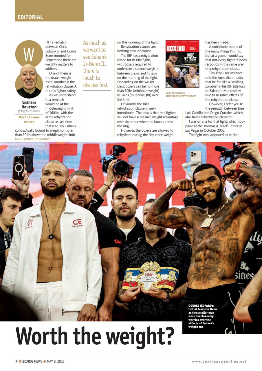 Boxing News Magazine Subscriptions and May 8 2025 Issue