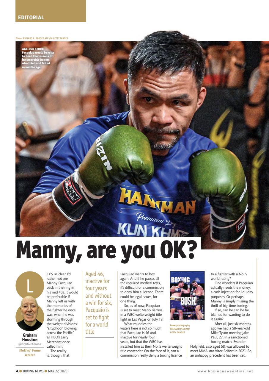 Boxing News Magazine Subscriptions and May 22 2025 Issue