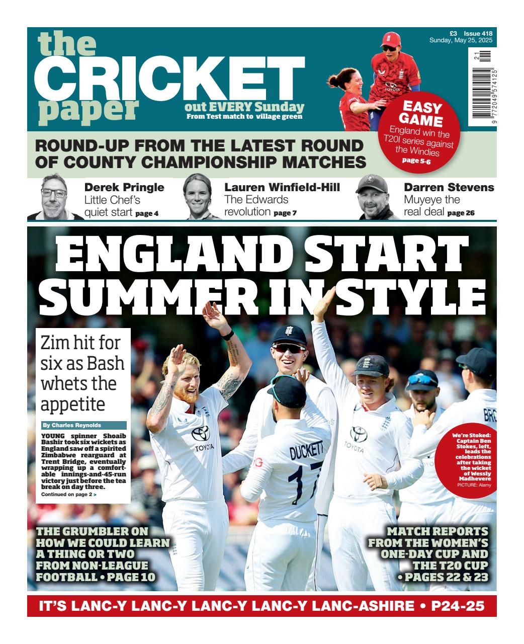 The Cricket Paper Magazine - 25th May 2025 Back Issue