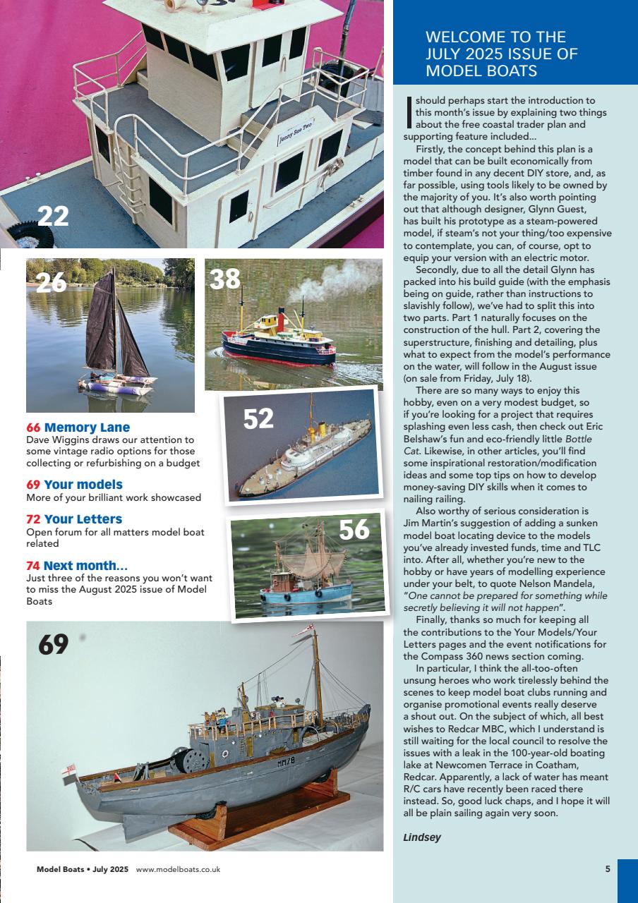 Model Boats Magazine Subscriptions and July 2025 Issue