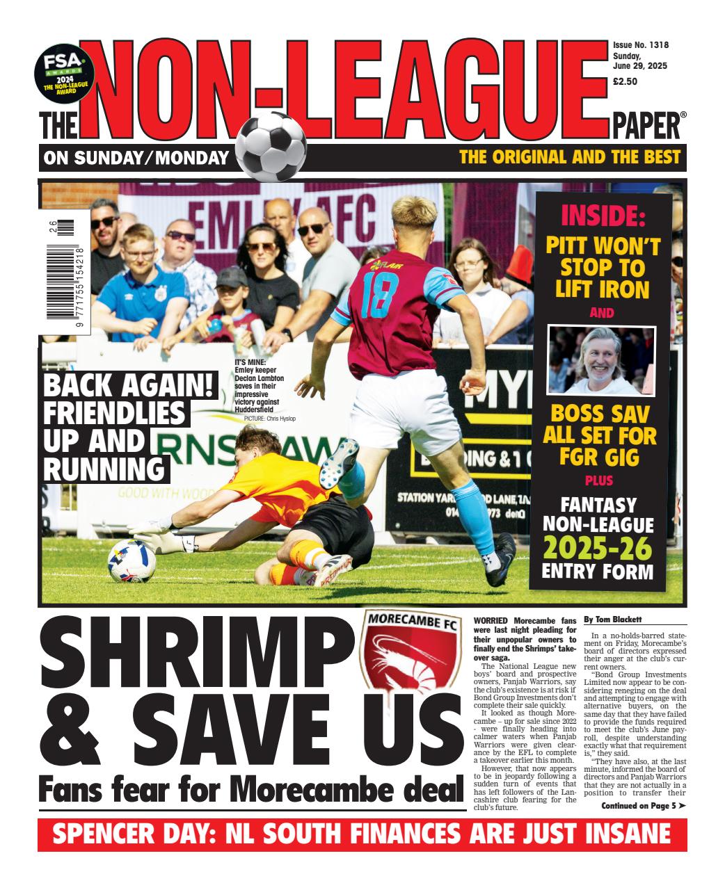 The Non-League Football Paper Magazine - 29th June 2025 Back Issue