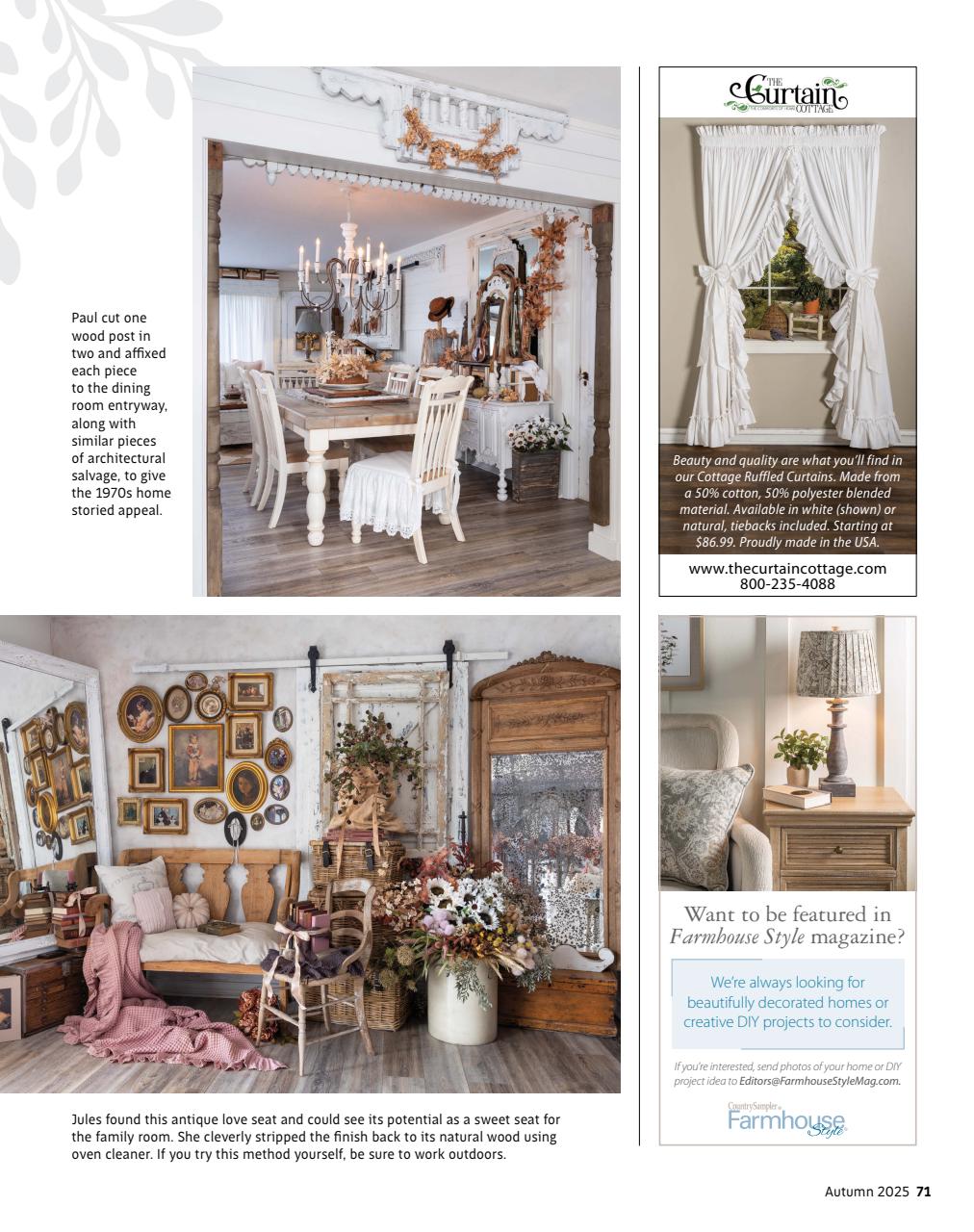 Farmhouse Style Magazine Subscriptions and Autumn 2025 Issue