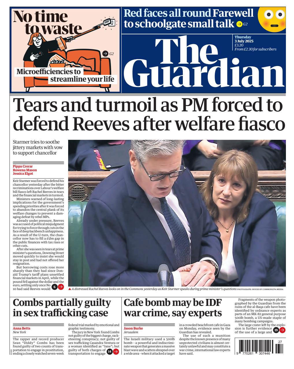 The Guardian Newspaper - Thursday, 03 July 2025 Edición anterior