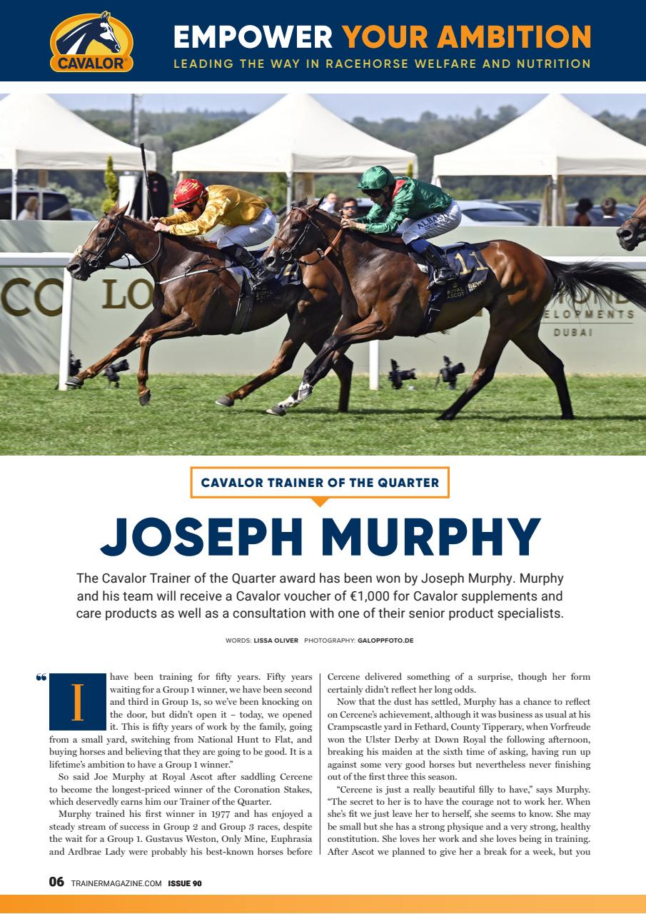 European Trainer Magazine - horse racing Assinaturas e July - September ...
