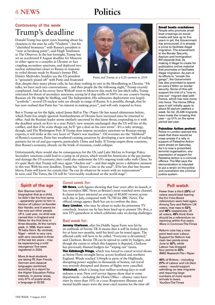 The Week Magazine - 8 Aug 2025 Back Issue