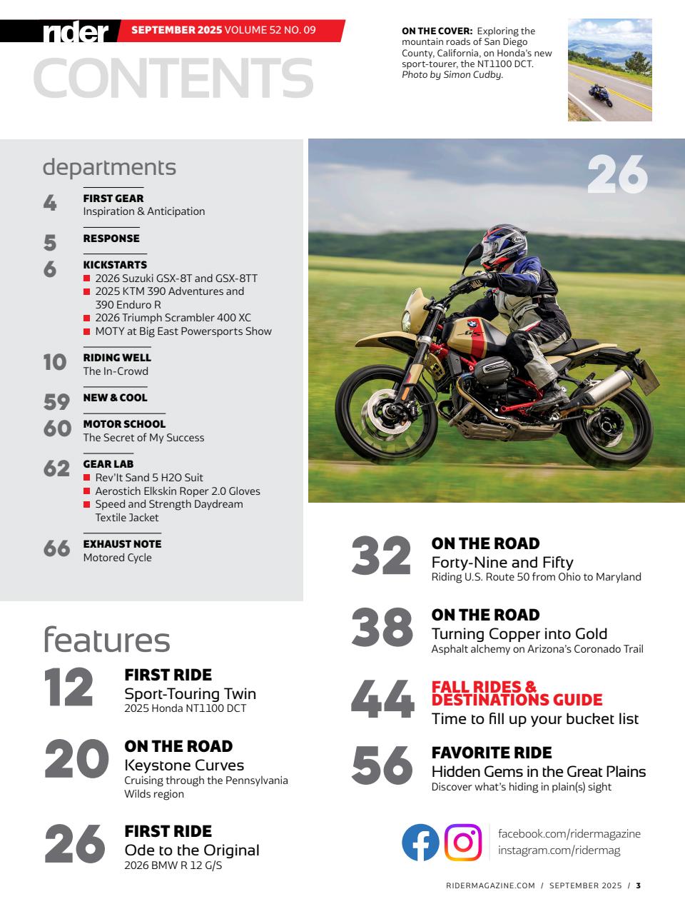 Rider Magazine Subscriptions and September 2025 Issue