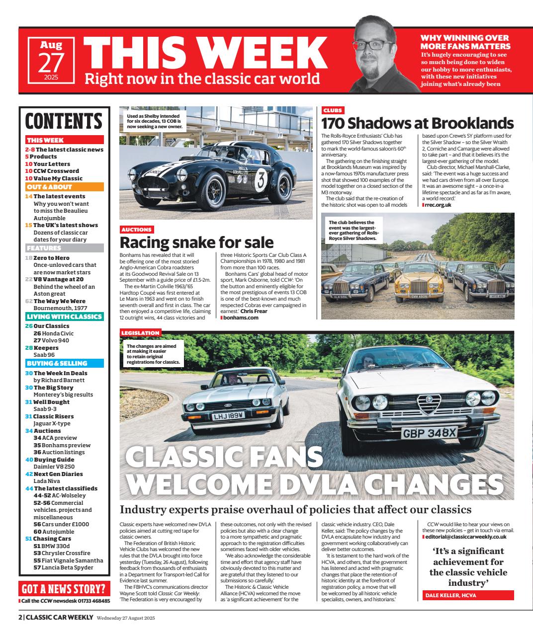Classic Car Weekly Magazine - 27-Aug-2025 Back Issue