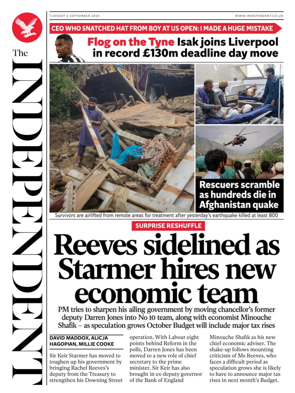 The Independent Daily Edition Newspaper - Tuesday, 02 September 2025 ...