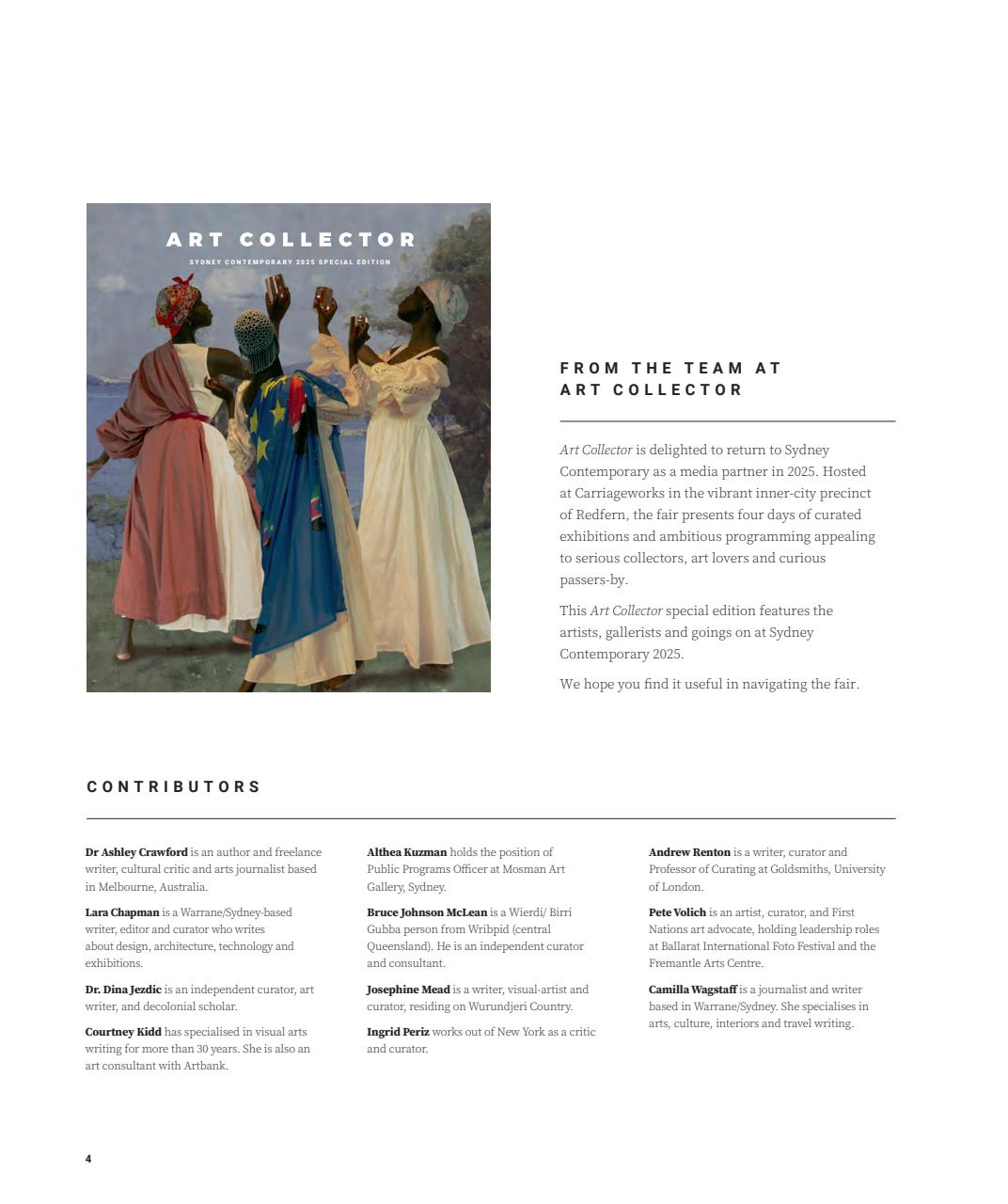 Art Collector Magazine Abonnements und Sydney Contemporary 2025 Special ...