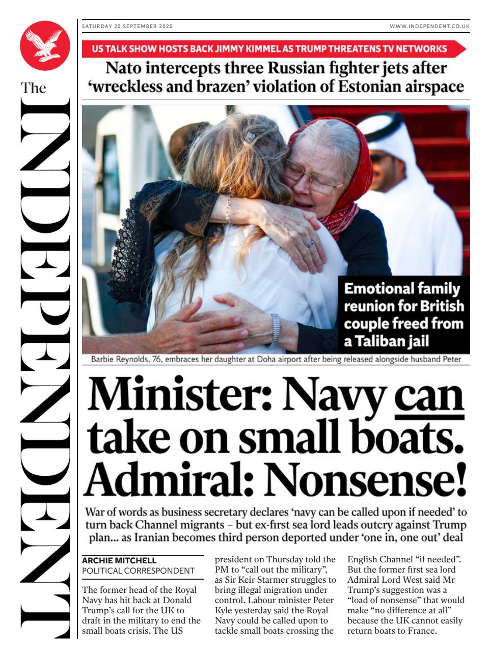 The Independent Daily Edition Newspaper - Saturday, 20 September 2025 ...