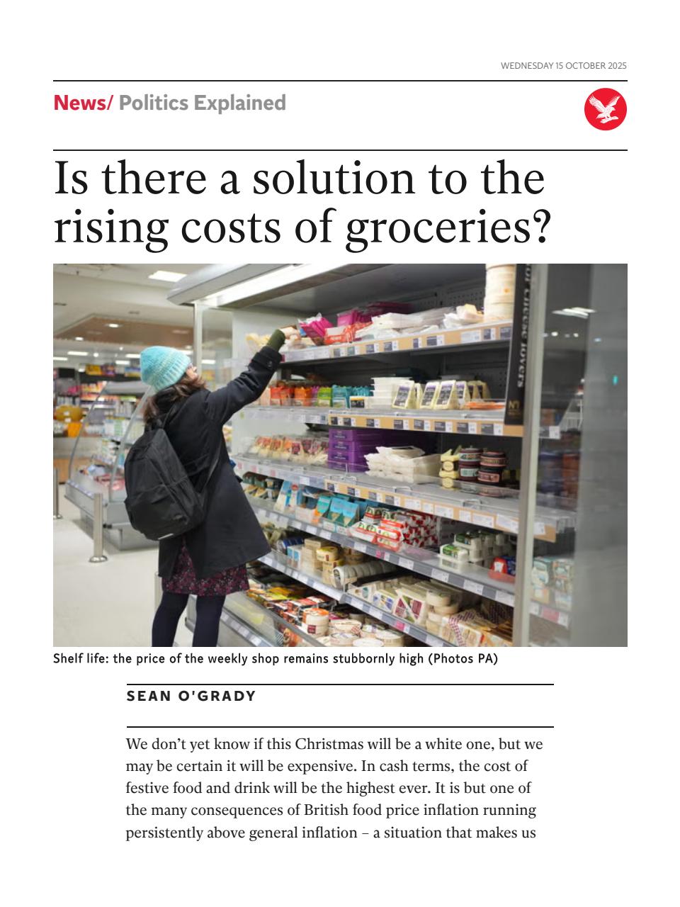 The Independent Daily Edition Newspaper - Wednesday, 15 October 2025 ...