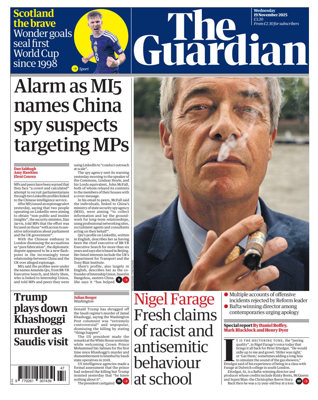 The Guardian Newspaper - Wednesday, 19 November 2025 Back Issue